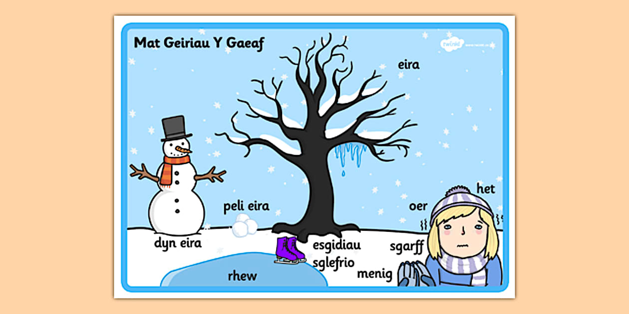Mat Geiriau Golygfa 'Y Gaeaf' (teacher made) - Twinkl