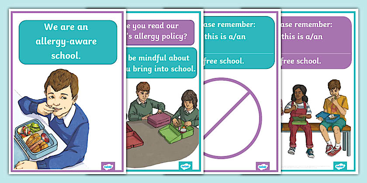 Editable Lunchtime Allergy Display Posters (teacher made)