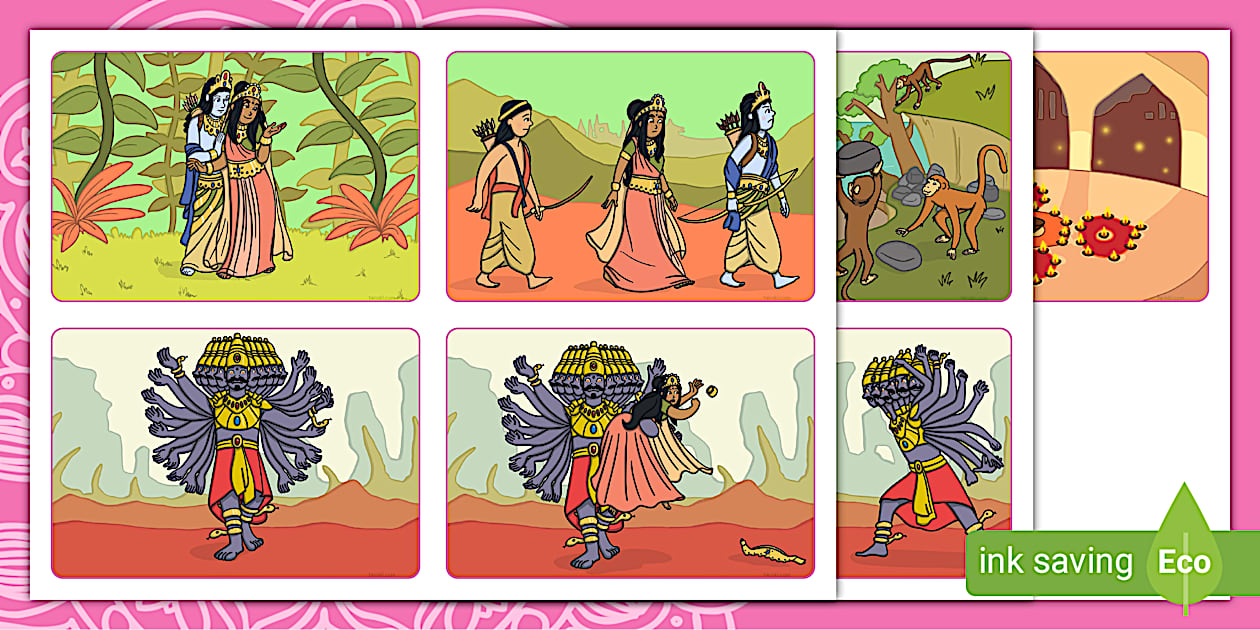 Rama and Sita Story Sequencing Cards - Twinkl