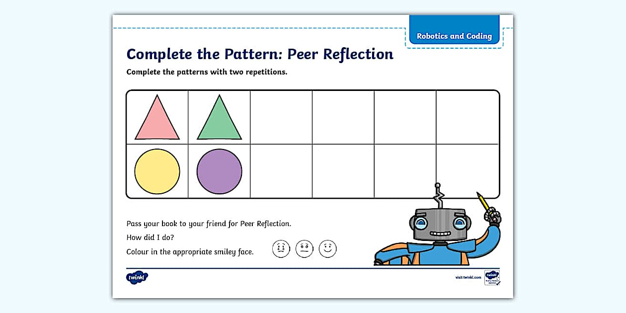 Coding and Robotics Complete the Pattern - Peer Reflection
