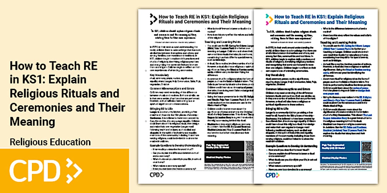 How to Teach RE in KS1: Explain Religious Rituals and Ceremonies and Their