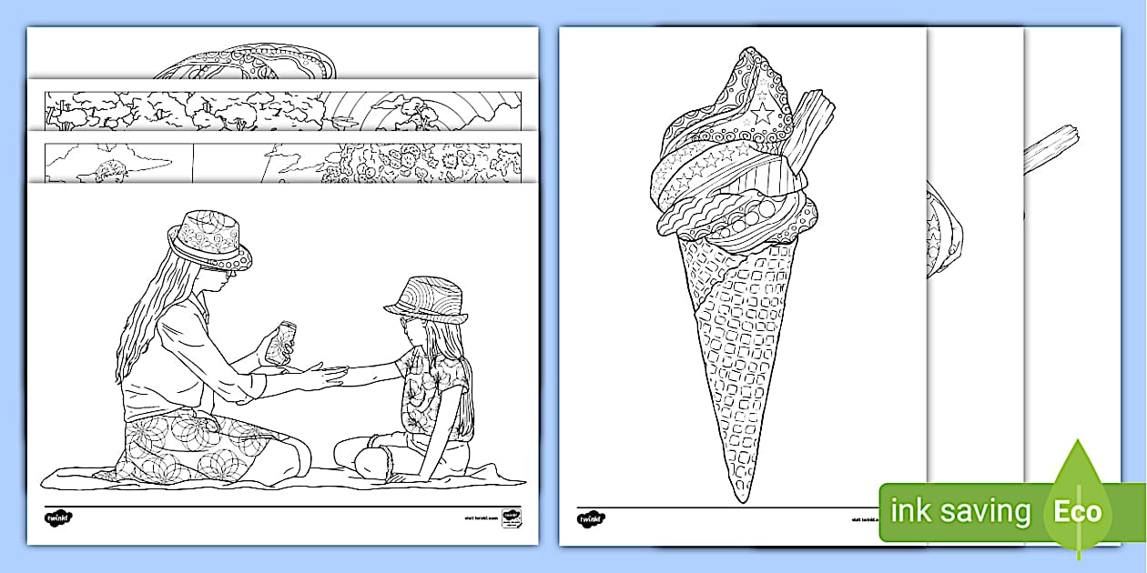 Summer Mindfulness Colouring Pages (Teacher-Made) - Twinkl