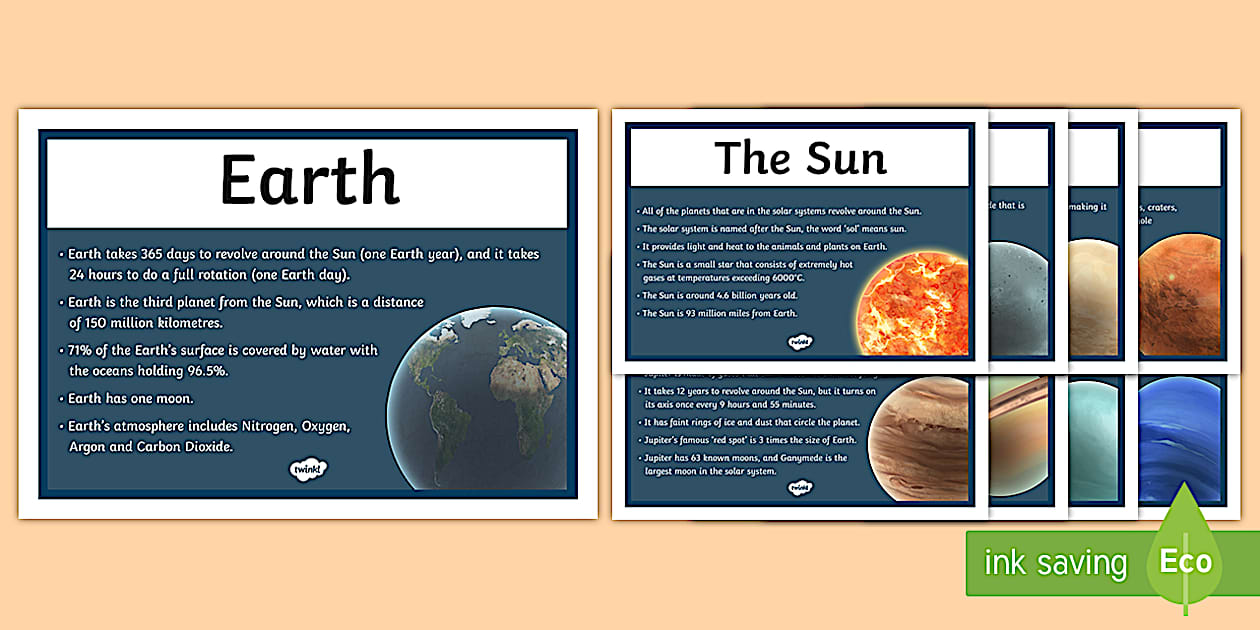 Cursive KS2 Planets Fact Posters - Twinkl