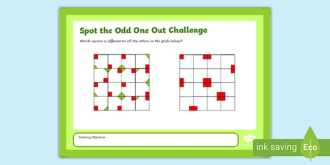 A4 Spot the Odd One Out Maths Challenge Poster - Twinkl