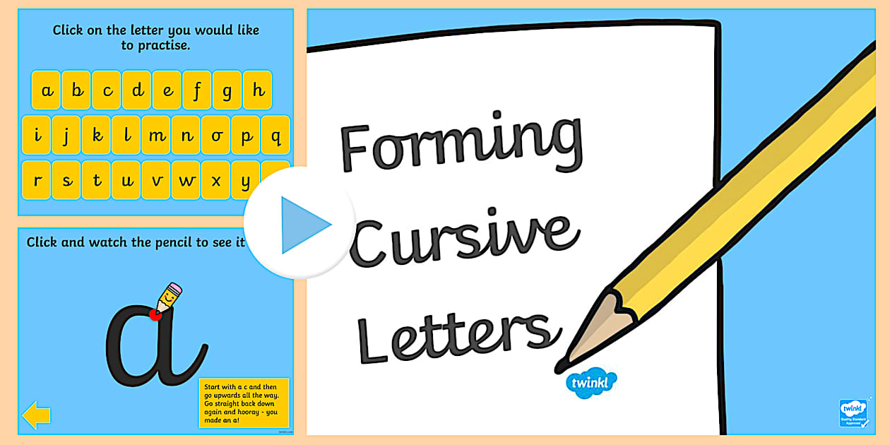 Cursive Letter Formation PowerPoint with Rhymes - Literacy