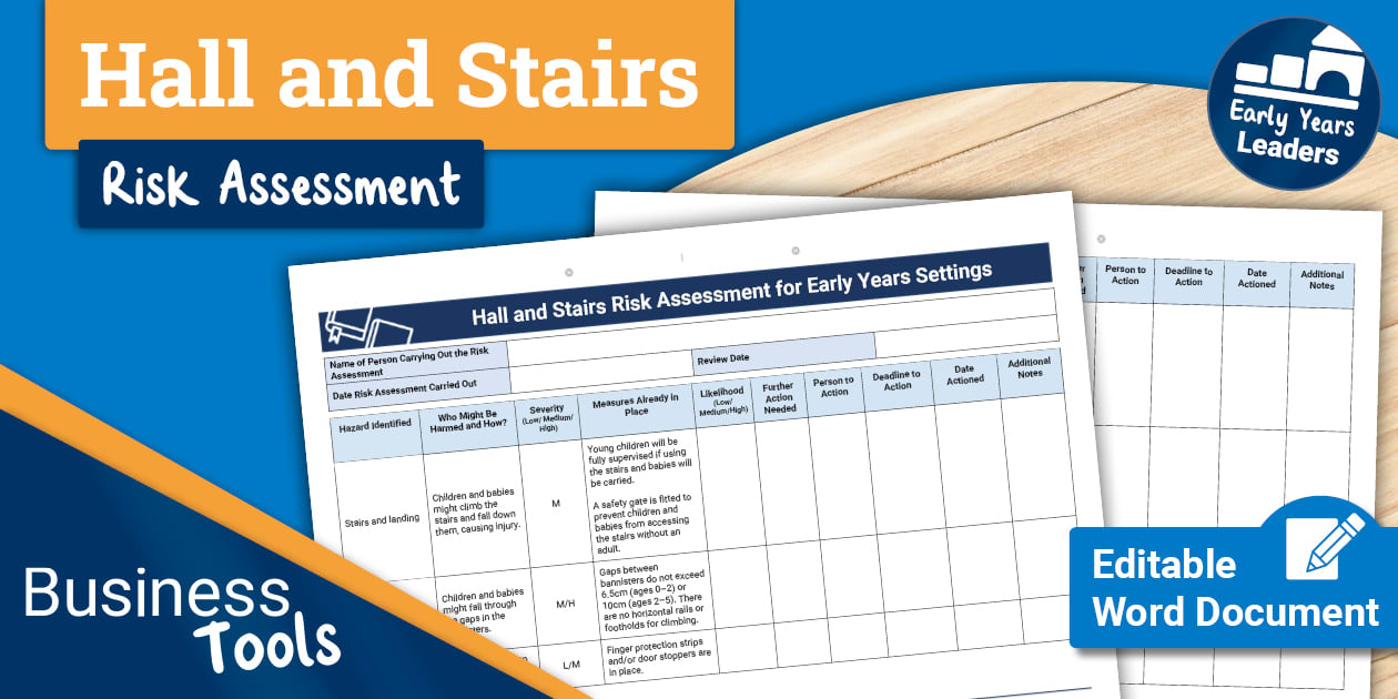 Hall and Stairs Risk Assessment for Early Years Settings
