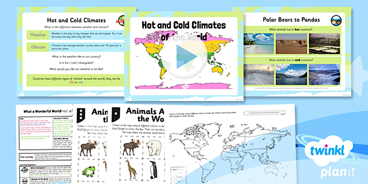 Hot and Cold Climates of the World KS1 Lesson Pack 5 - Geography