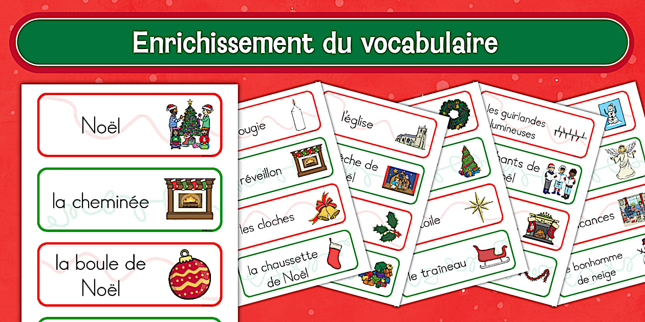 Cartes de vocabulaire sur Noël | Ressources pédagogiques
