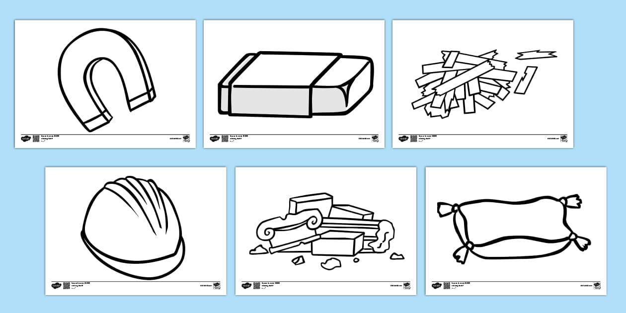 Materials Colouring Pages