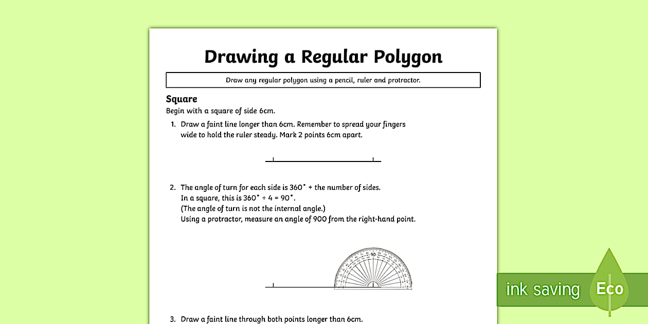 Year 6 Draw a Regular Polygon Worksheet / Worksheet - Twinkl