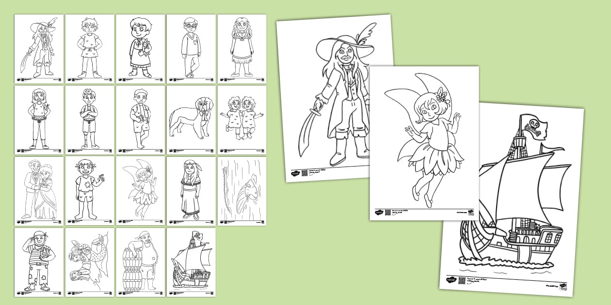 Peter Pan Colouring Sheets (teacher made) - Twinkl