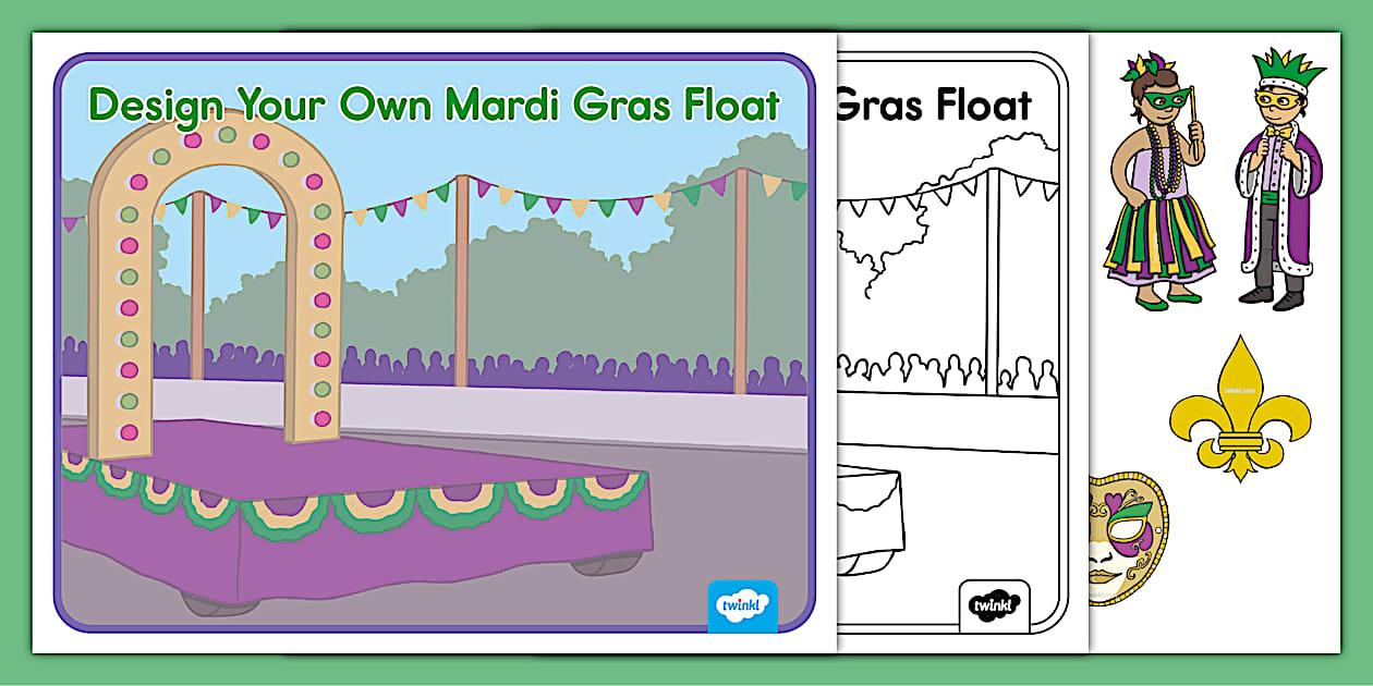 Mardi Gras Float Cut And Paste | Learning Resources | Twinkl