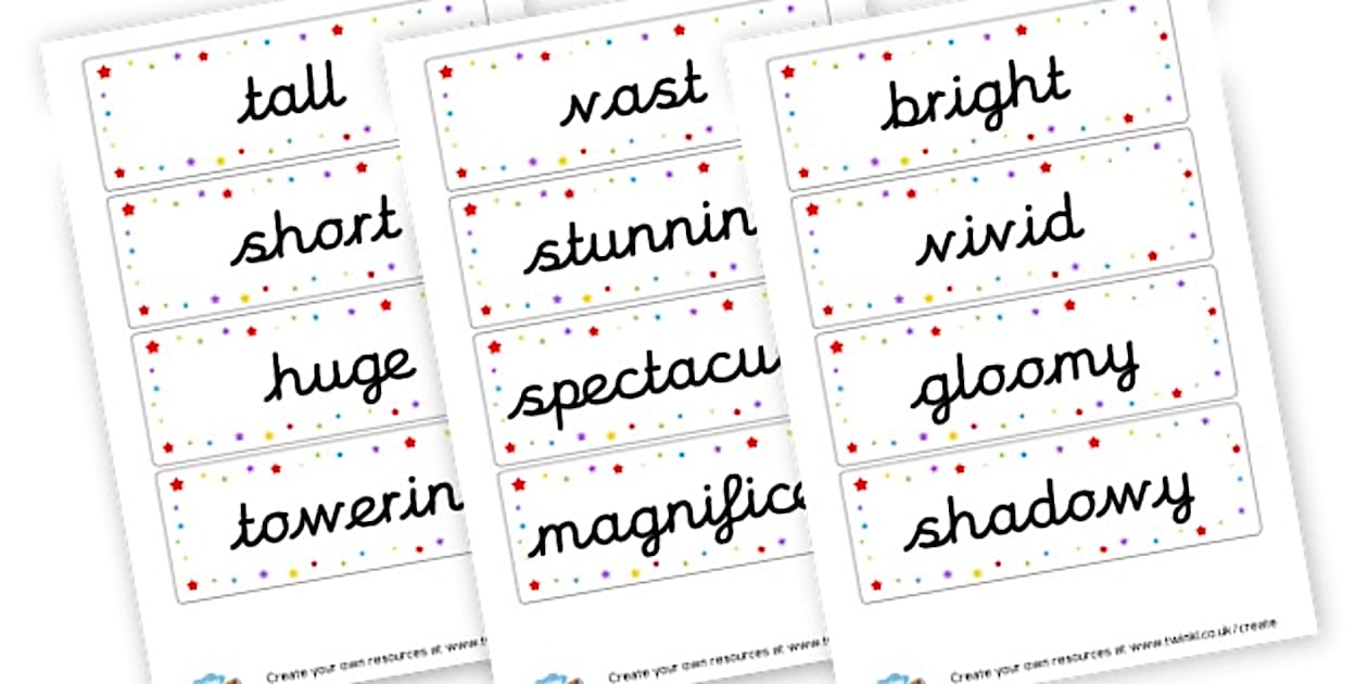 Adjective Cards (teacher made) - Twinkl