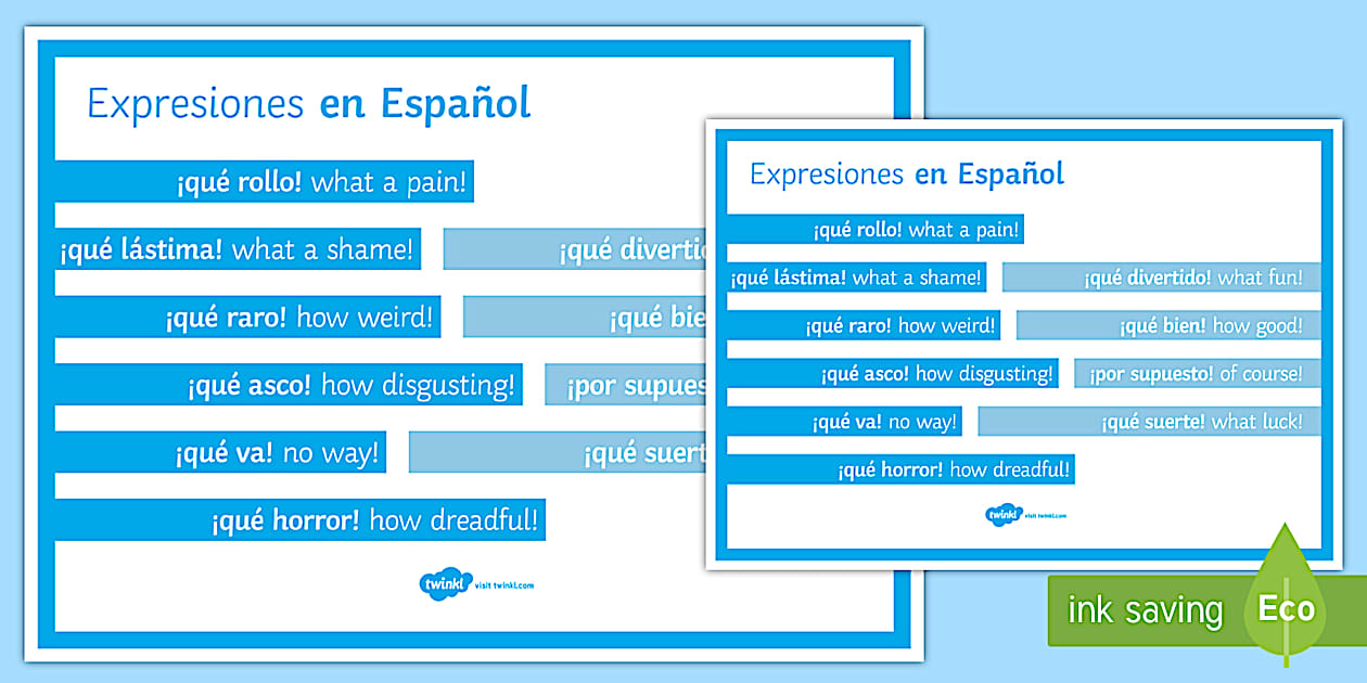 Spanish Expressions Display Poster (Teacher-Made) - Twinkl