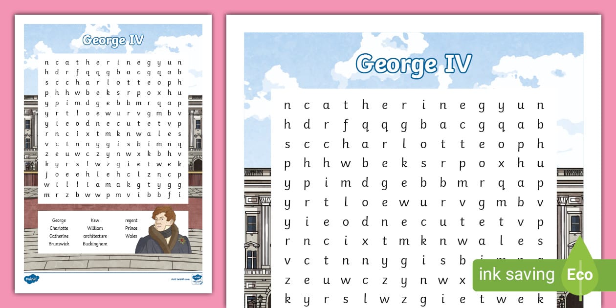 George IV Word Search