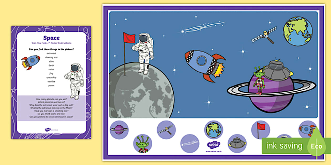 Space Can you Find...? Poster and Prompt Card Pack - Twinkl