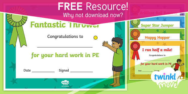 FREE! - Twinkl Move Daily Challenge Certificate