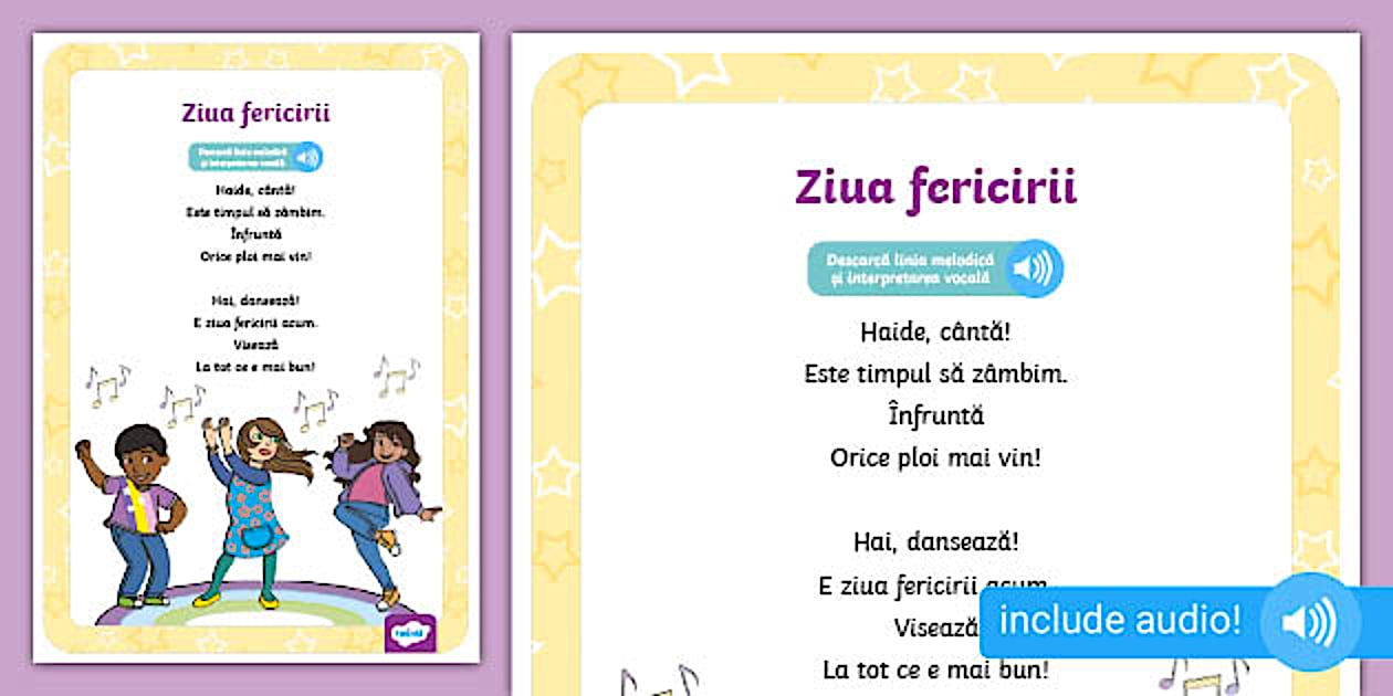Ziua fericirii – Cântec pentru copii (Teacher-Made)
