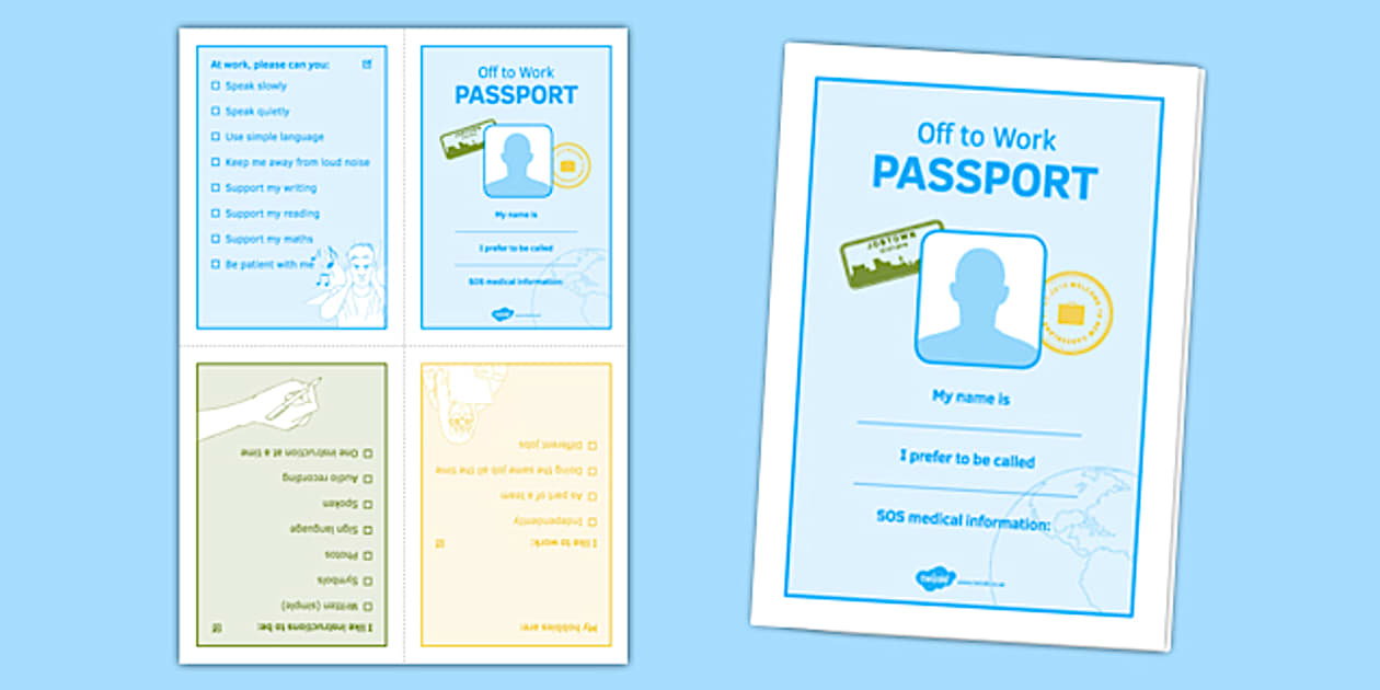 Editable Off to Work Passport Activity Booklet - Twinkl