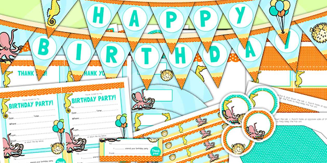 Ocean Themed Things & Birthday Pack | Twinkl