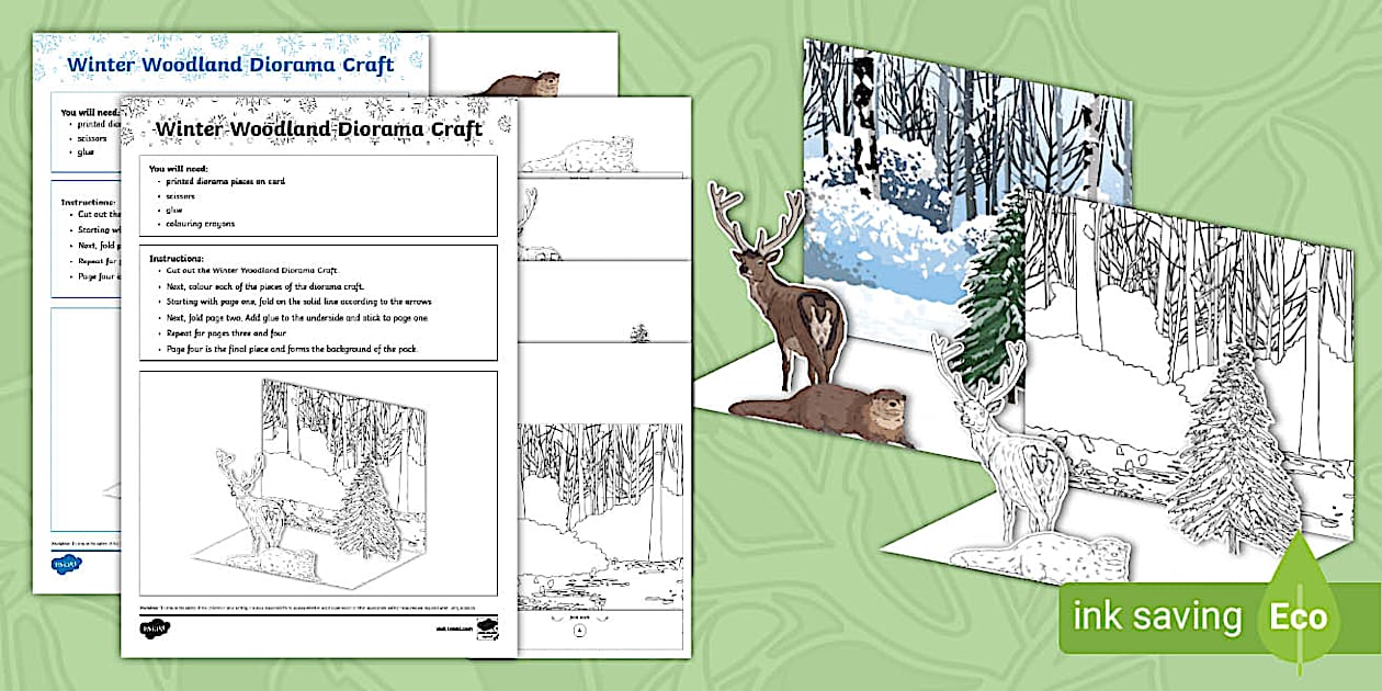 Winter Woodland Diorama Craft (Teacher-Made) - Twinkl