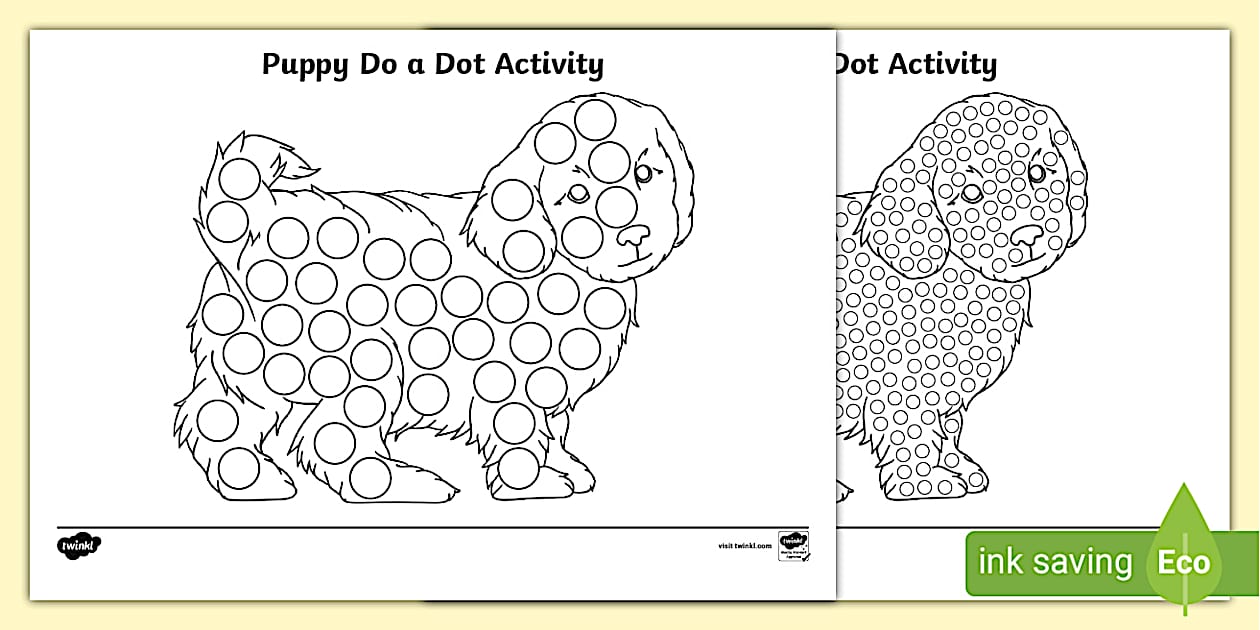 Puppy Do a Dot Activity (Hecho por educadores) - Twinkl