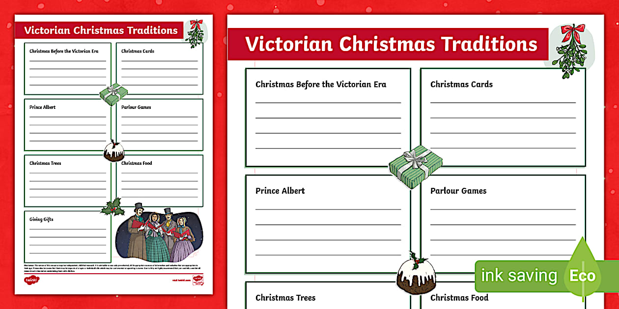 KS1 Victorian Christmas Traditions Fact File Template