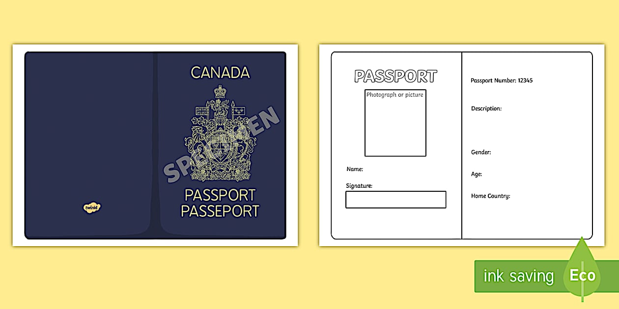 Editable Canadian Passport Worksheet (teacher made) - Twinkl