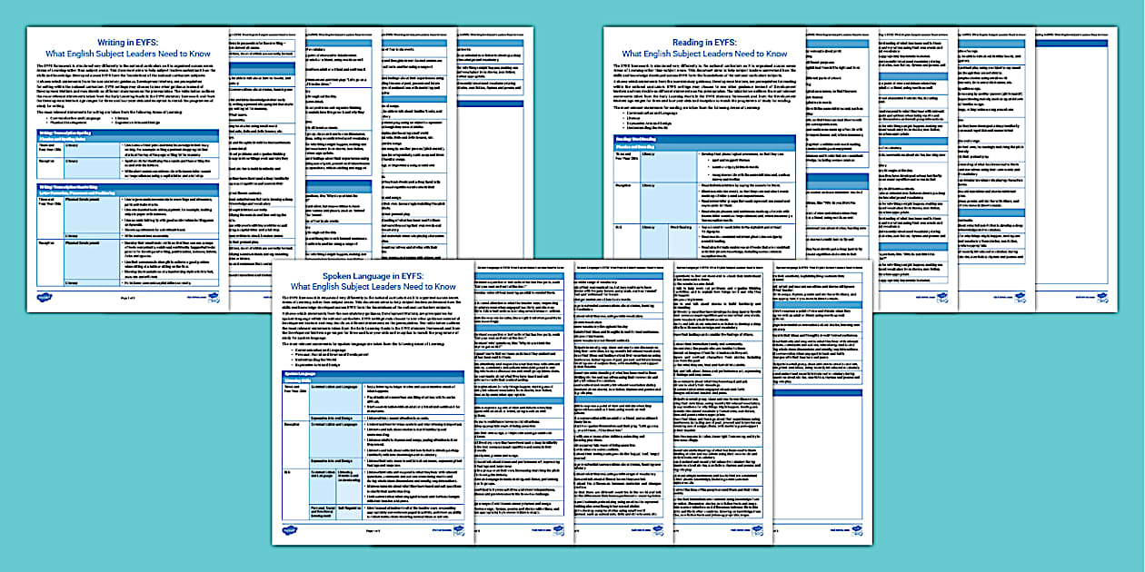 English in EYFS: What English Subject Leaders Need to Know Resource ...