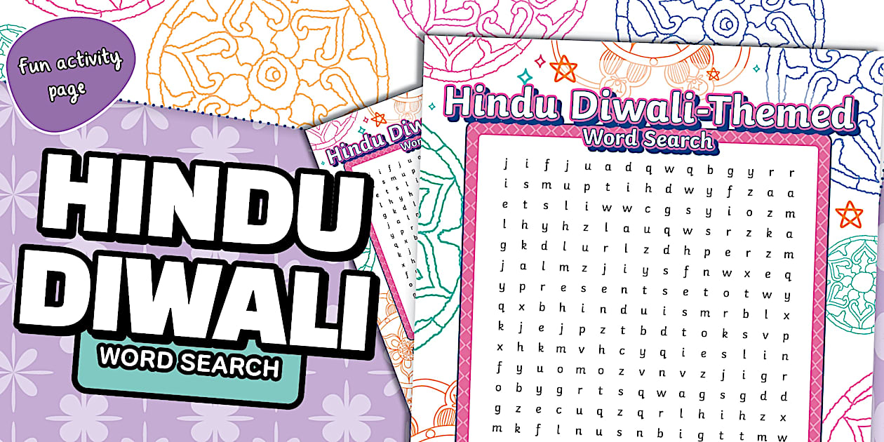 Foundation Phase Life Skills - Hindu Diwali - Word Search (CAPS Aligned)