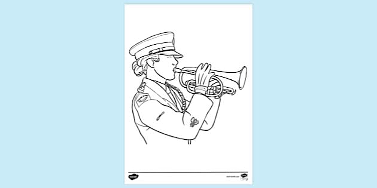 Last Post Trumpet Colouring Sheets | Colouring Pages