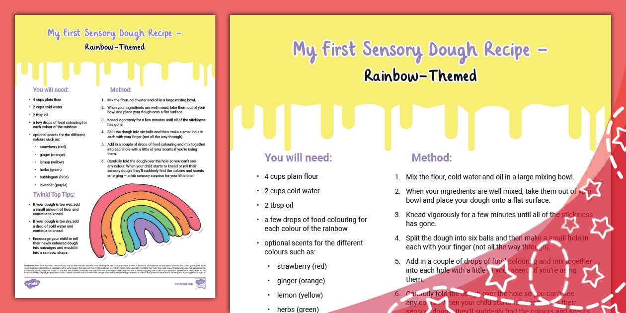 FREE! - Rainbow-Themed Sensory Dough Recipe - Twinkl