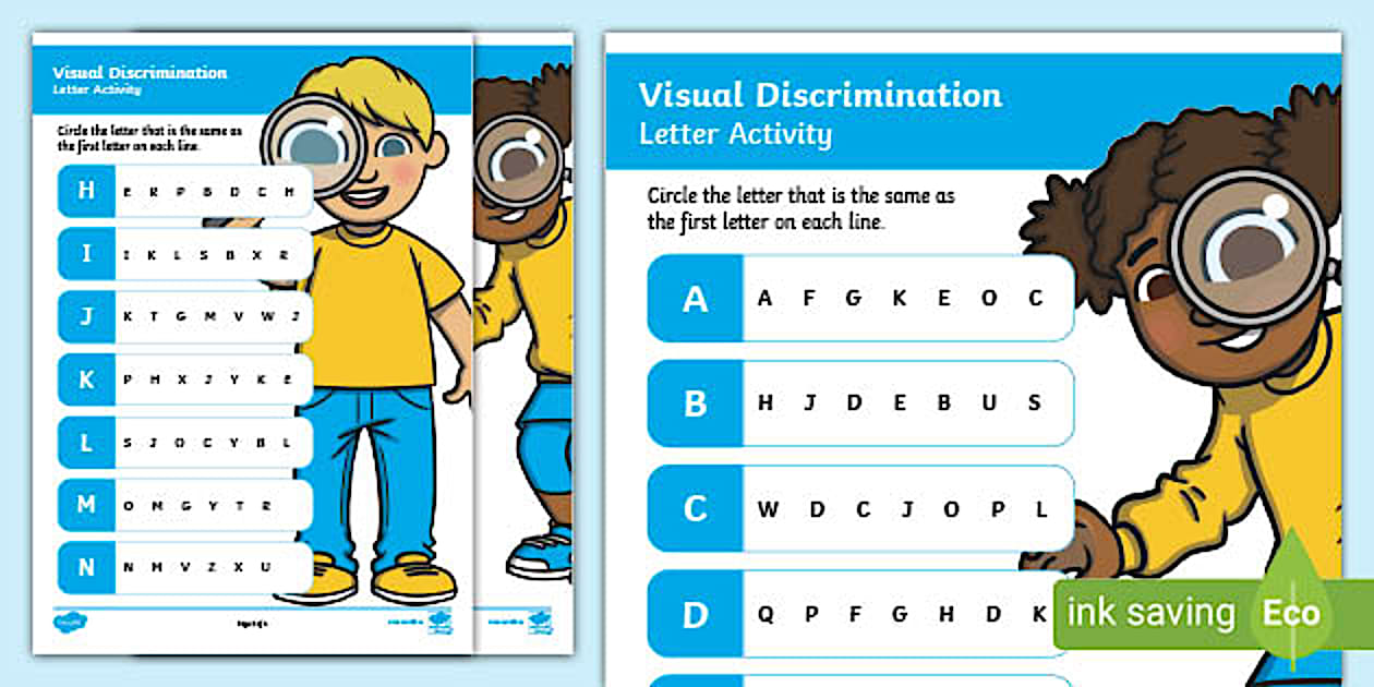 Visual Discrimination Letter Activity (teacher made)