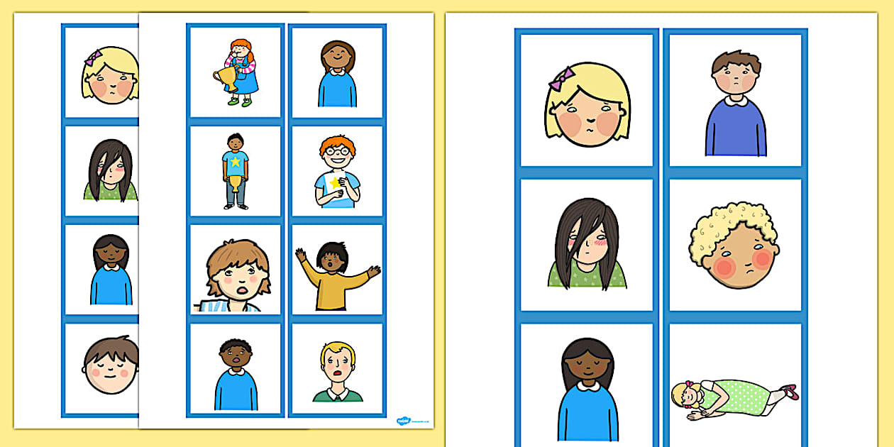 Emotions Matching Cards Set 2 Pictures Only (teacher made)