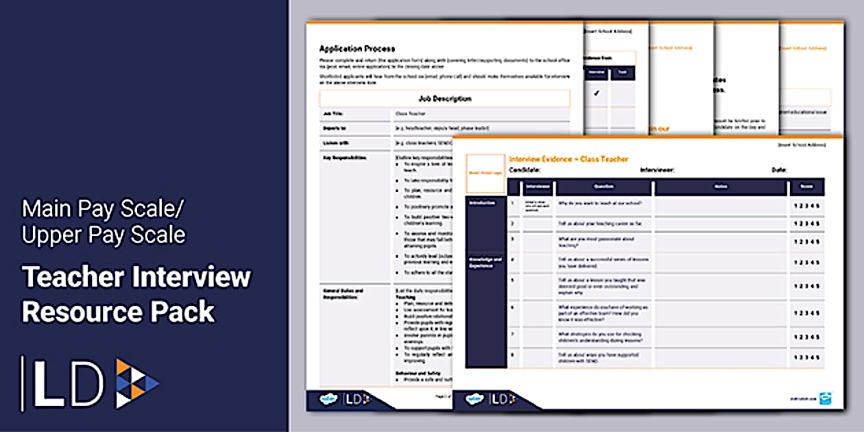 Interview Resource Pack - Primary Teacher UPS/MPS - Twinkl