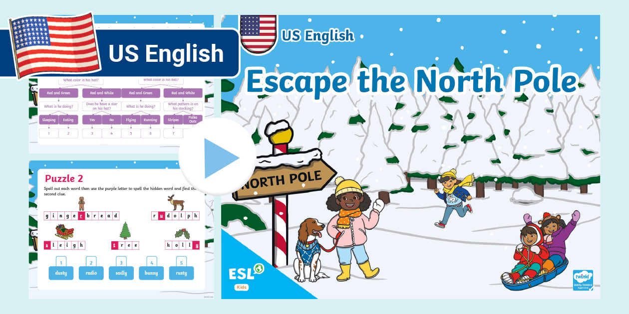 Escape the North Pole ESL Game {US-English} (teacher made)