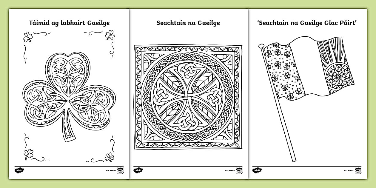 Seachtain Na Gaeilge Mindfulness Colouring Pages Gaeilge