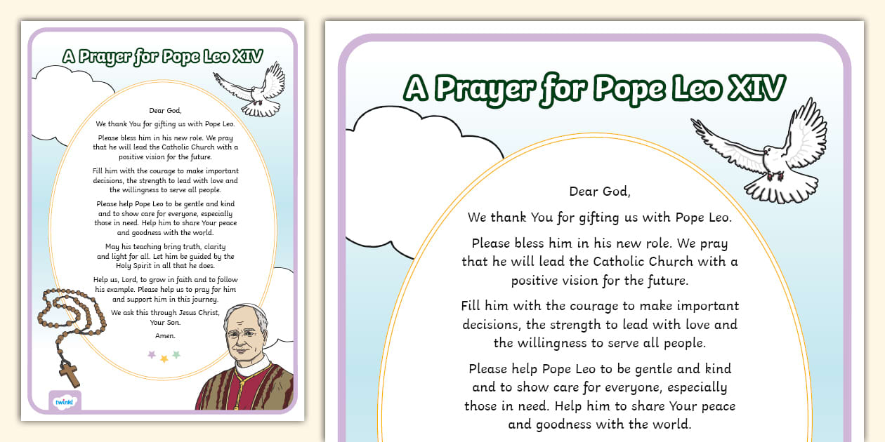Prayer for Pope Leo XIV (Teacher-Made) - Twinkl