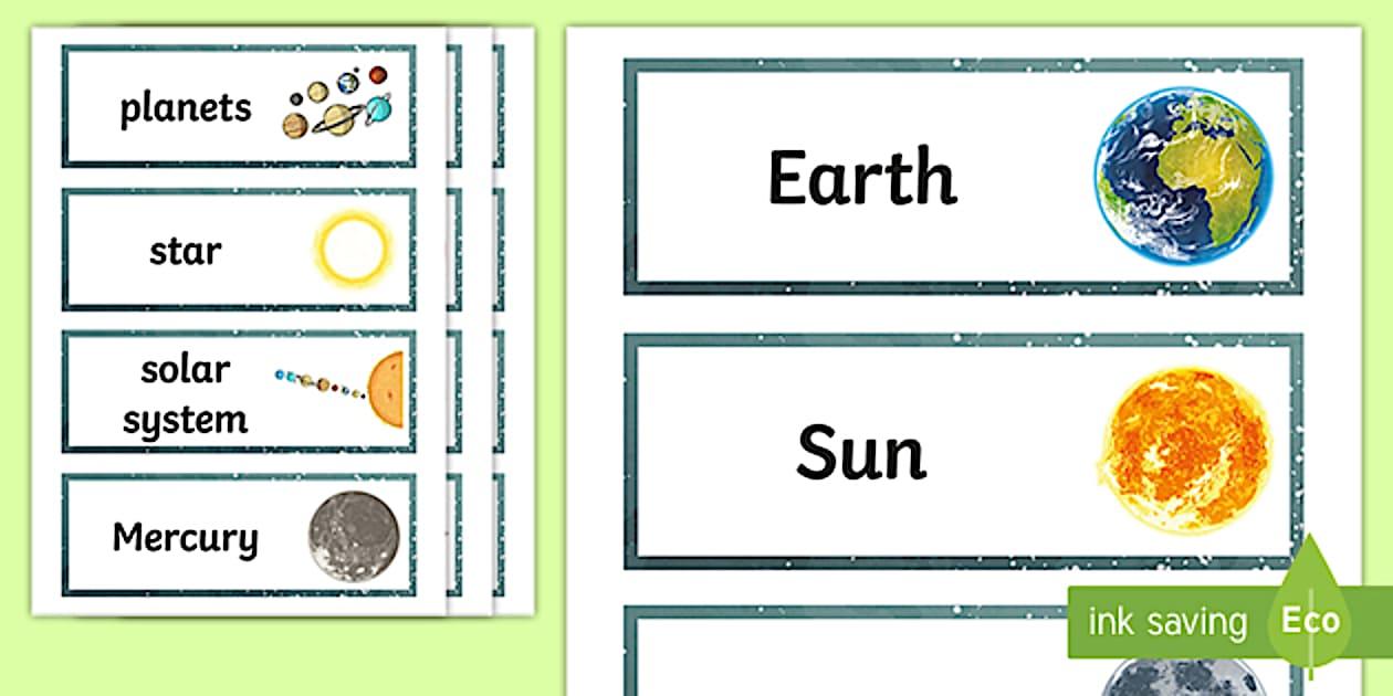 Year 5 Science Earth and Space Word Cards (teacher made)