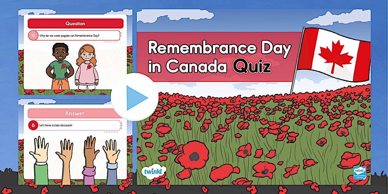 Remembrance Day in Canada: Primary PowerPoint Quiz - Twinkl