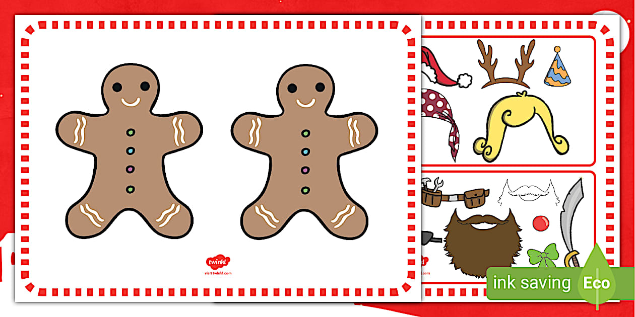 Dress Up Gingerbread Character Paper Model (teacher made)