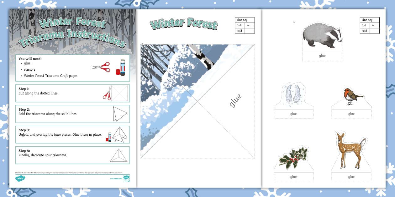 Winter Forest Triarama Craft - Twinkl Art (teacher made)
