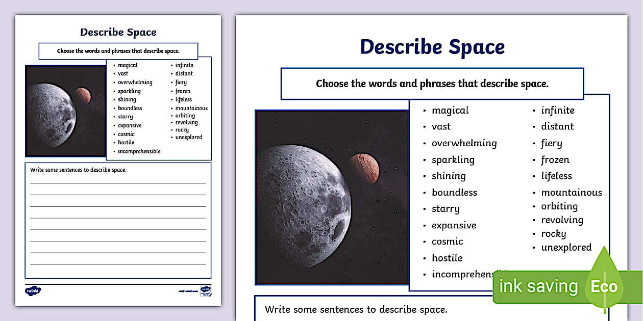 Describe Space Writing Activity (teacher made) - Twinkl