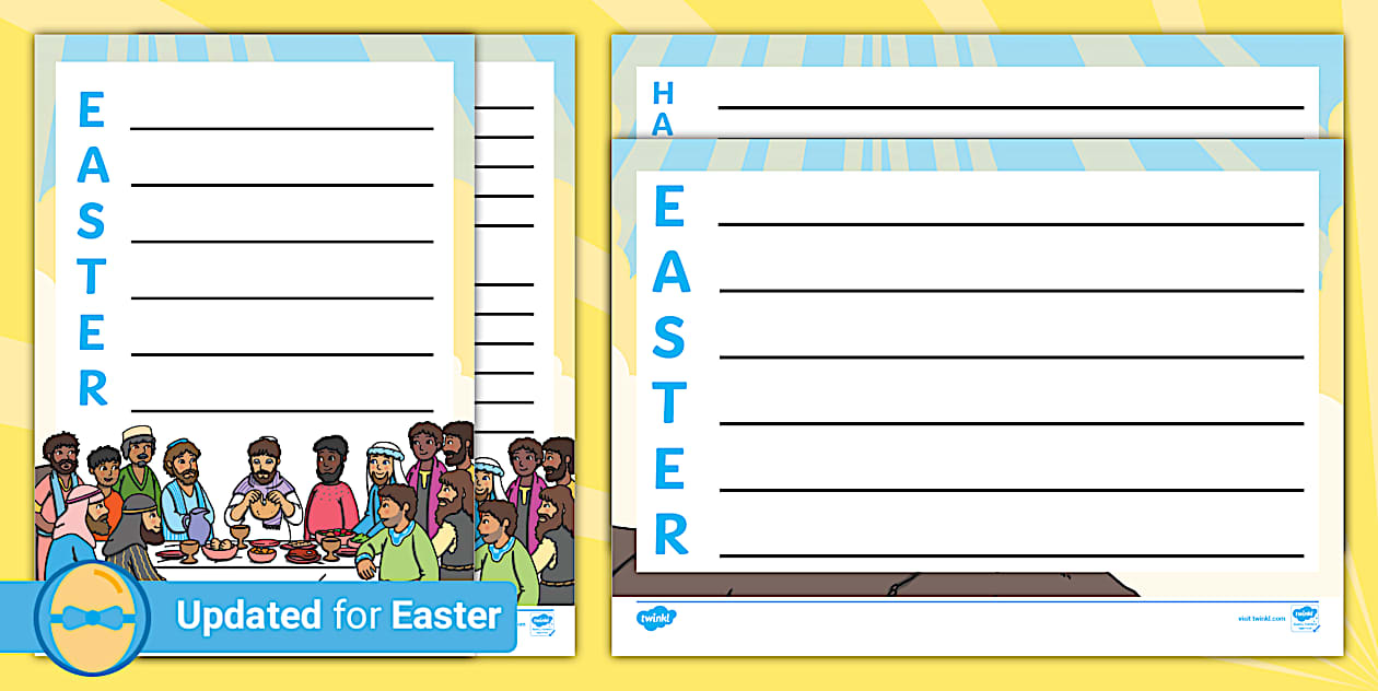 Acrostic Poem About Easter - Acrostic Poem Template - Twinkl