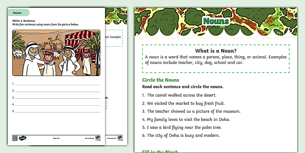Nouns Activity Sheet (teacher made) - Twinkl