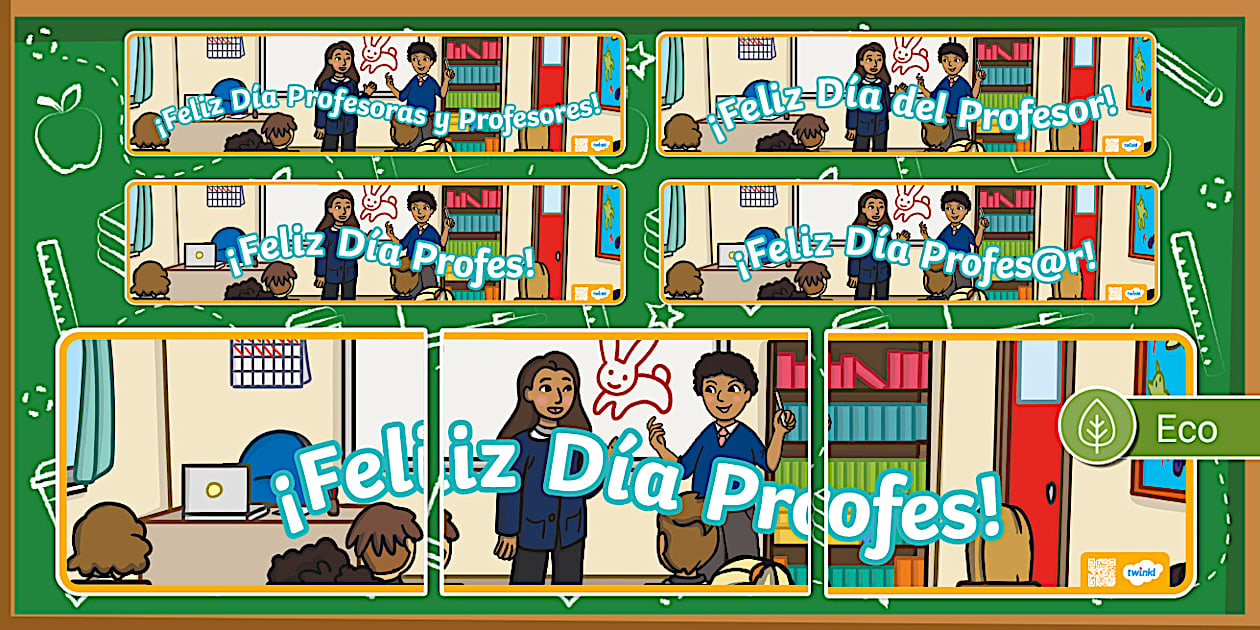 Cartel: ¡Feliz Día Profes! (Teacher-Made) - Twinkl