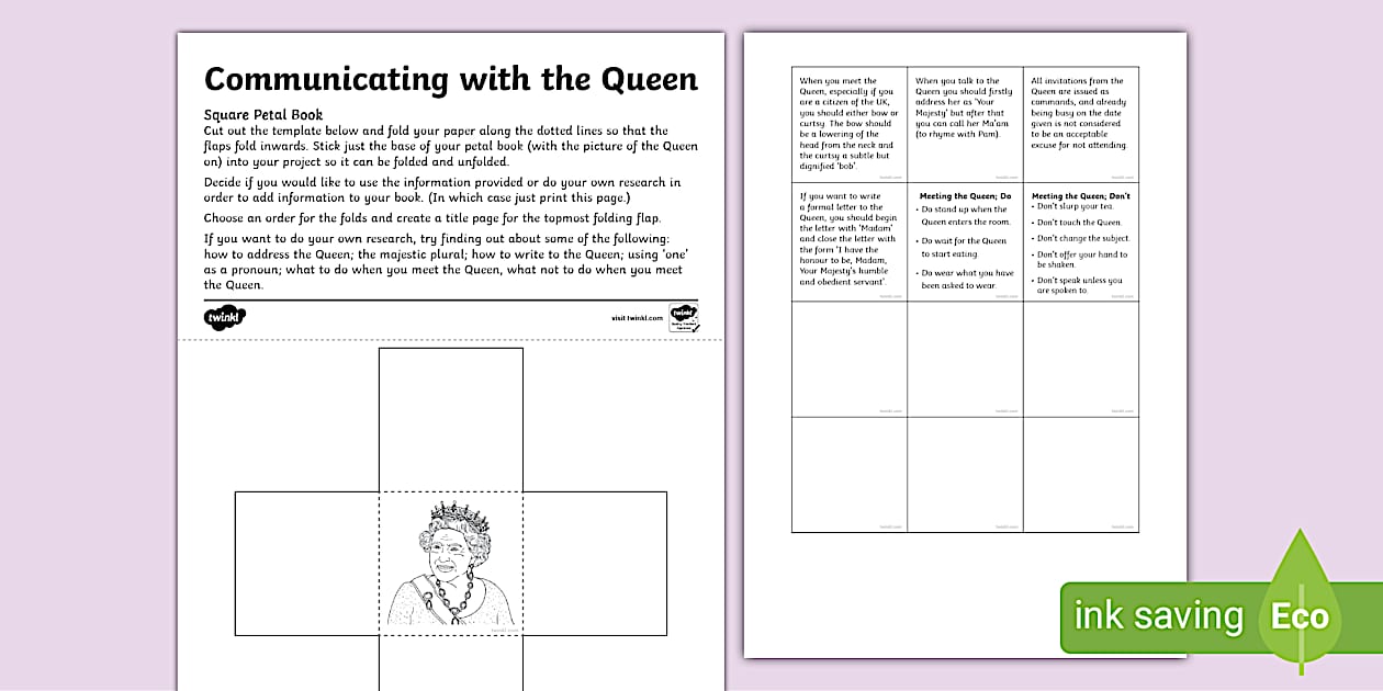 Communicating with the Queen Square Petal Book - Twinkl
