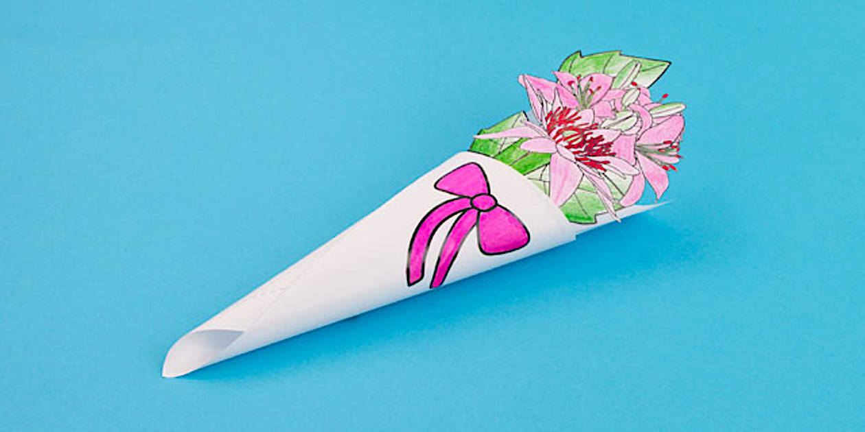 Mother's Day Paper Flower Bouquet Lilies (teacher made)