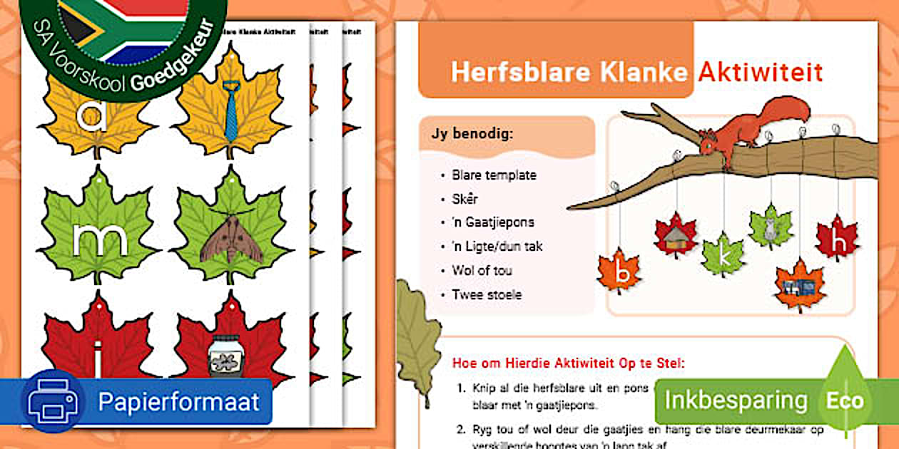 Herfsblare Klanke Aktiwiteit (teacher made) - Twinkl
