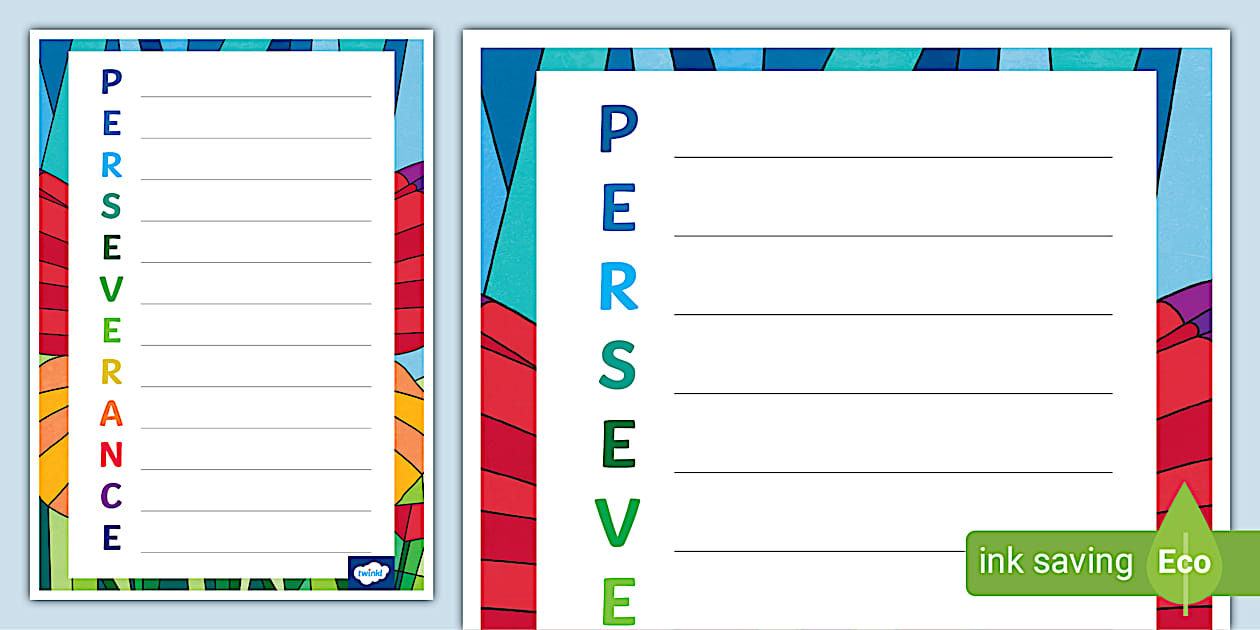 Perseverance Acrostic Poem Template,perseverance poem